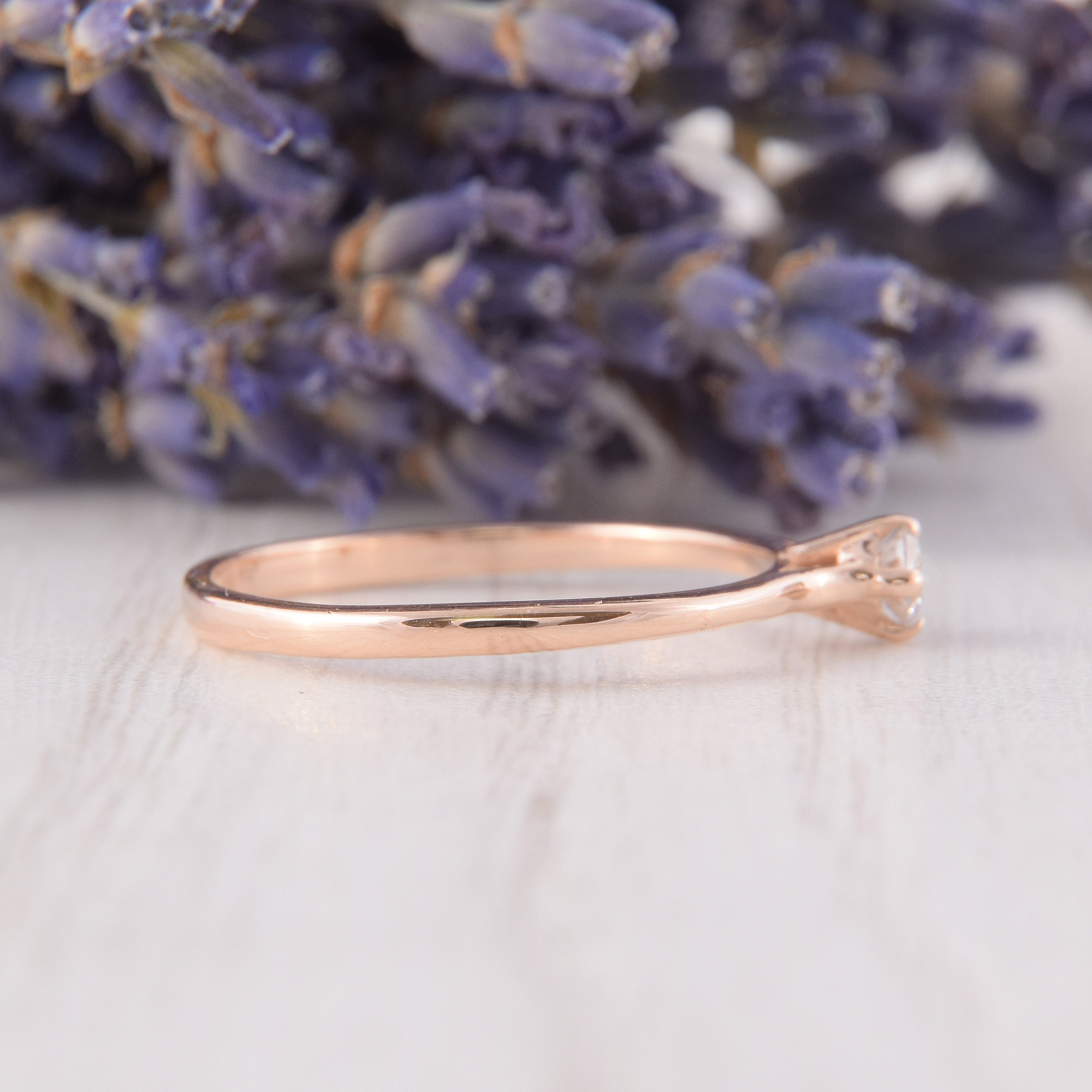 Dainty Womens Promise Ring Simple Promise Ring for Her Gold | Etsy