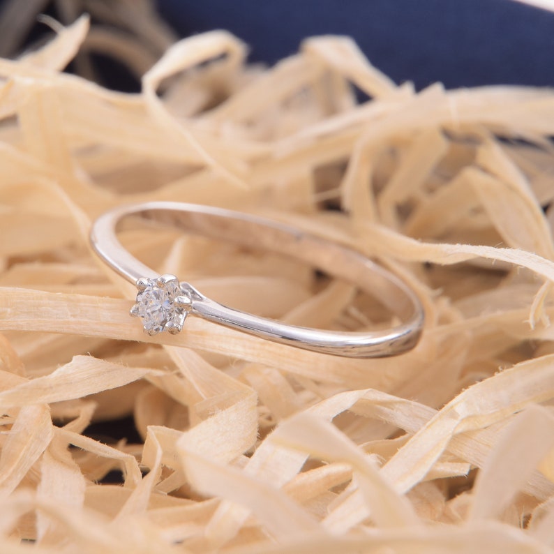 Small Minimalist Womens Silver Ring Delicate Promise Ring | Etsy