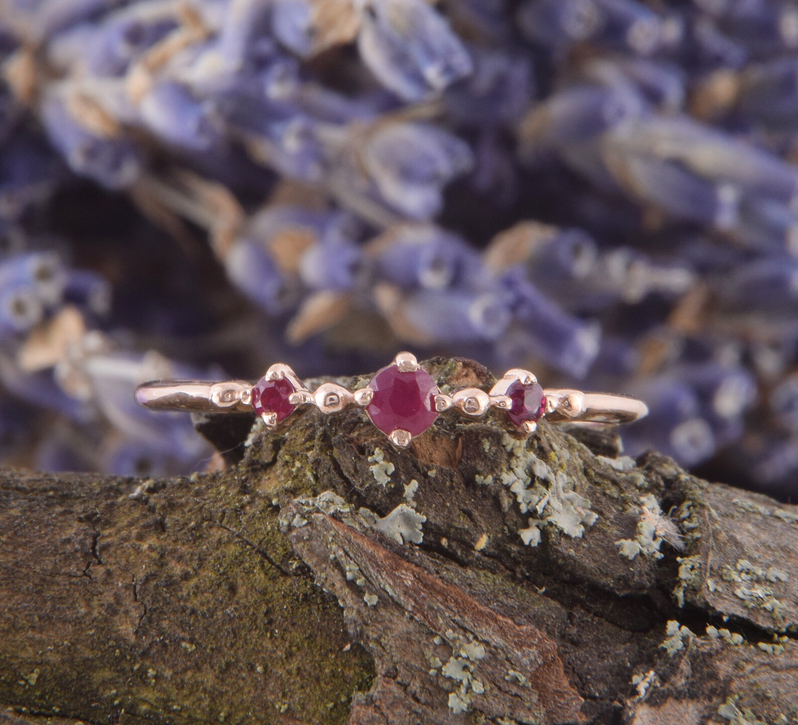 14k solid rose gold ruby promise ring for her Womens ruby | Etsy