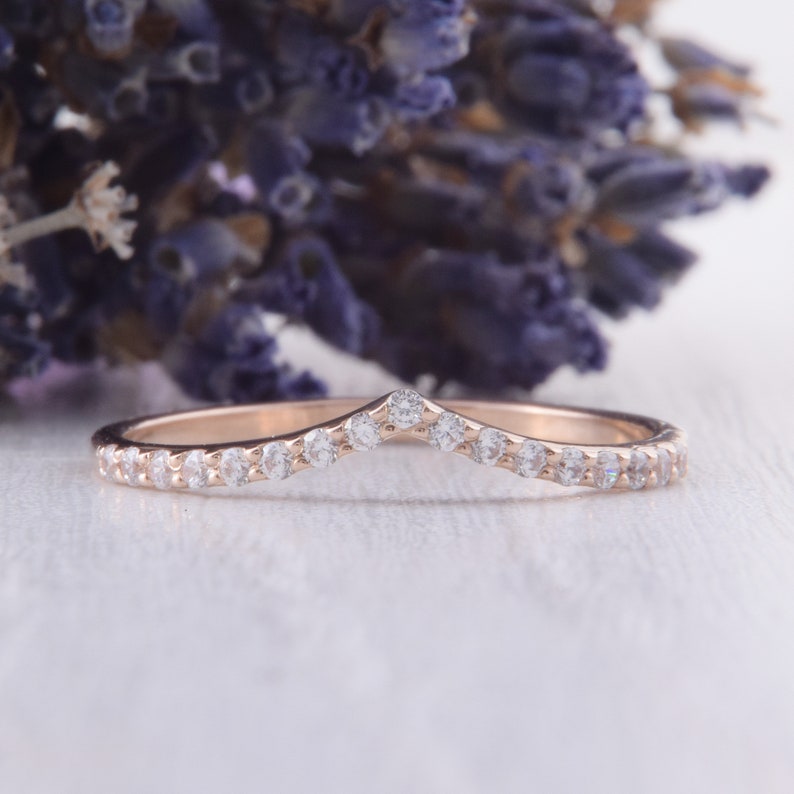 Womens Simple Minimalist Gold Curved Wedding Band Simple | Etsy