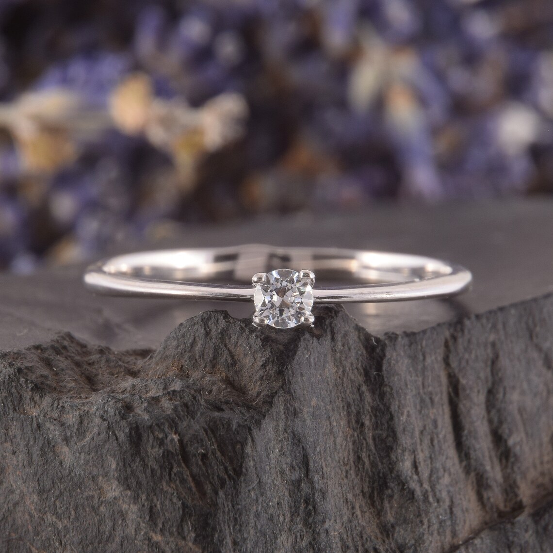 Womens Dainty Silver Ring Small Promise Ring Simple Silver | Etsy