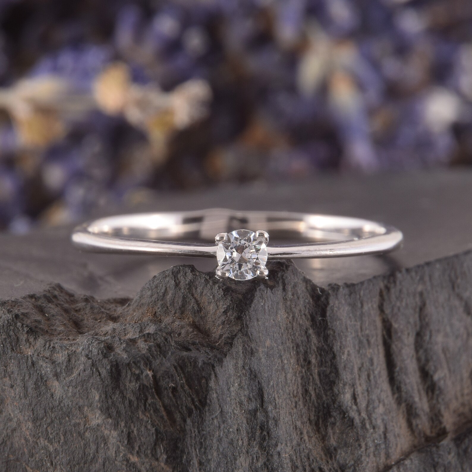 Womens Dainty Silver Ring Small Promise Ring Simple Silver | Etsy