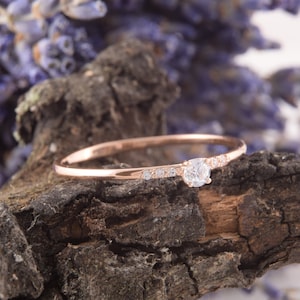 Dainty Promise Ring for Her, Minimalist Promise Ring, Womens Small Gold ...