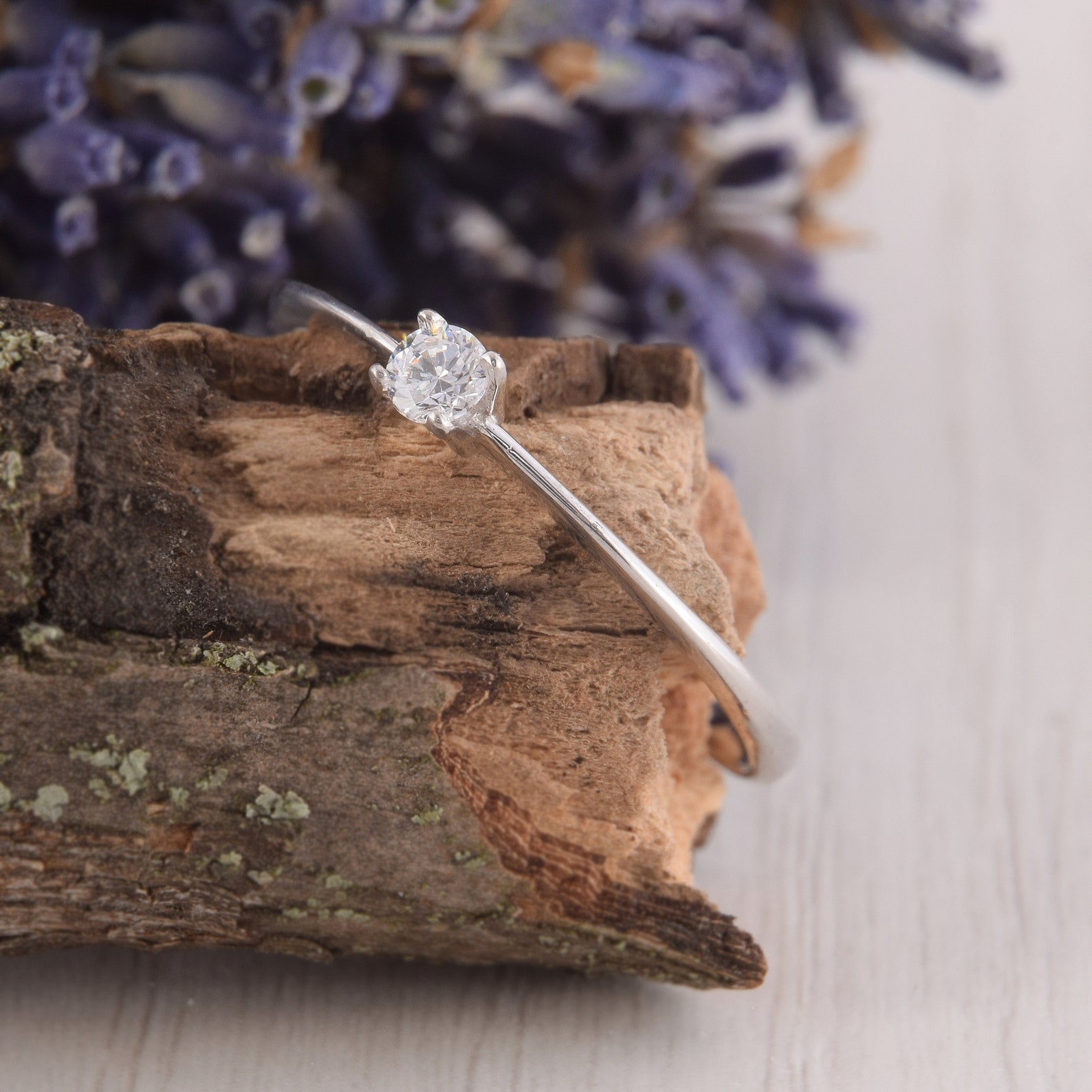 Womens Dainty Silver Ring Small Promise Ring Simple Silver | Etsy