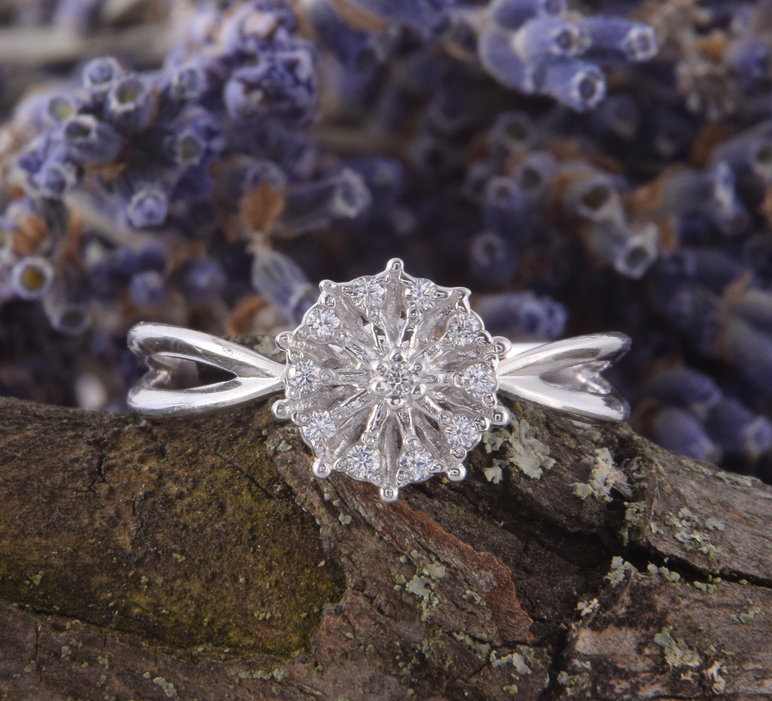 Unique Womens Flower Ring Silver Flower Ring Art Nouveau - Etsy