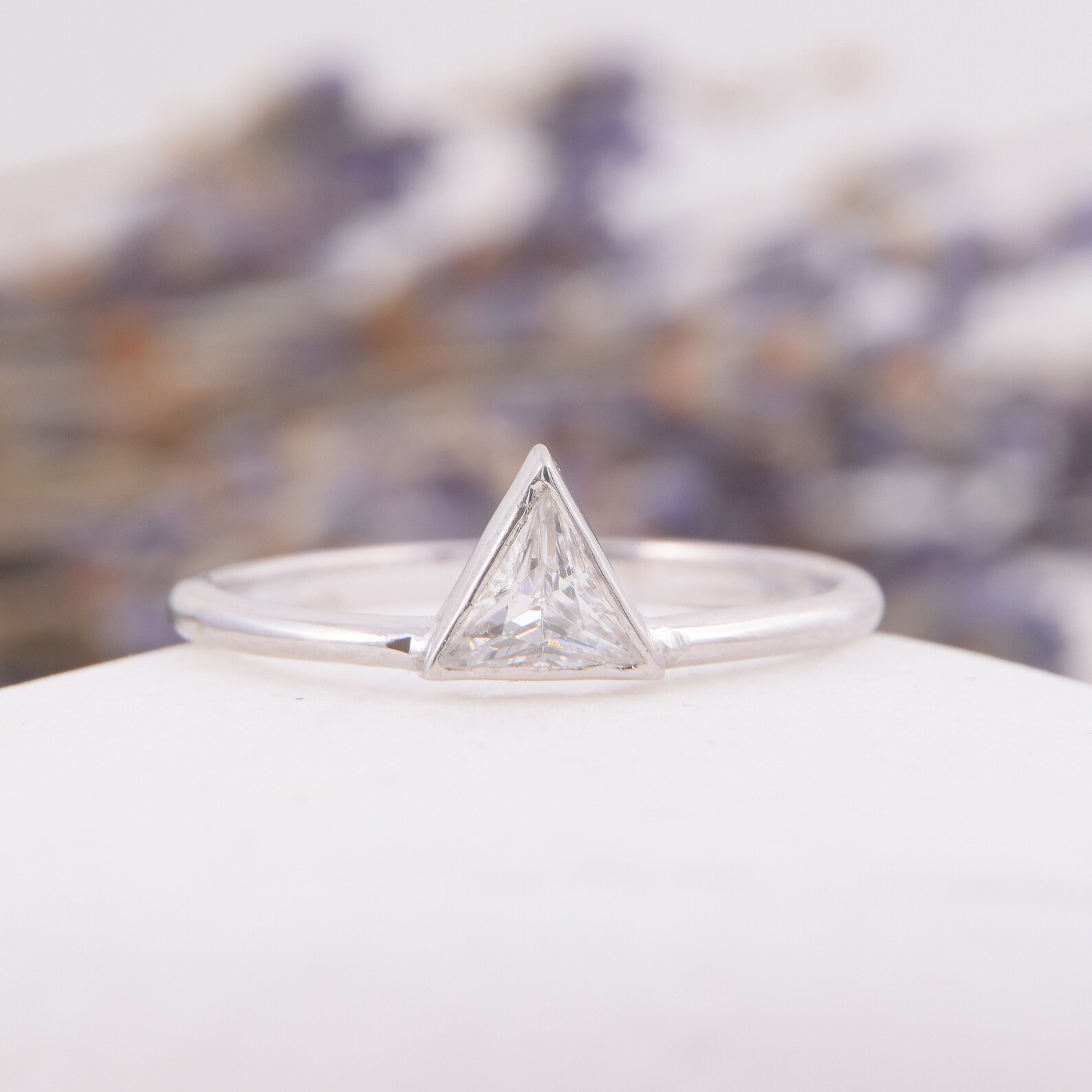 Unique Womens Promise Ring Triangle Ring Simple Dainty - Etsy