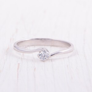 Simple Womens Silver Promise Ring With White Cubic Zirconia - Etsy