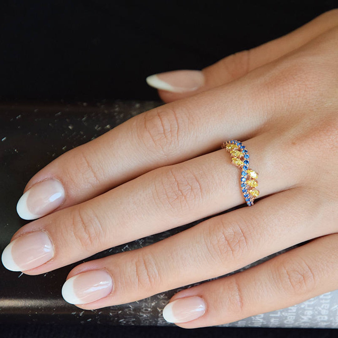 Multistone Ring, Citrine Ring, Yellow Stone Ring, Blue Stone Ring ...