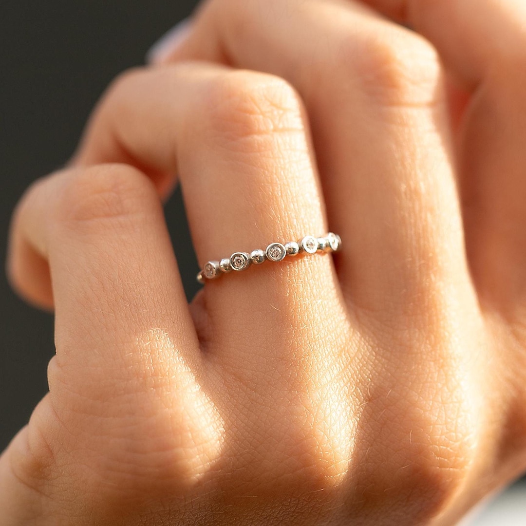 Unique Victorian Style Sterling Silver Diamond Cz Wedding Ring ...