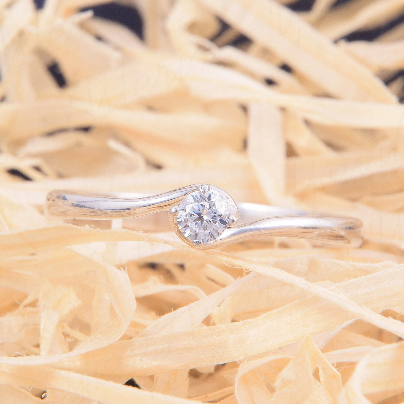 Simple Womens Silver Promise Ring With White Cubic Zirconia - Etsy