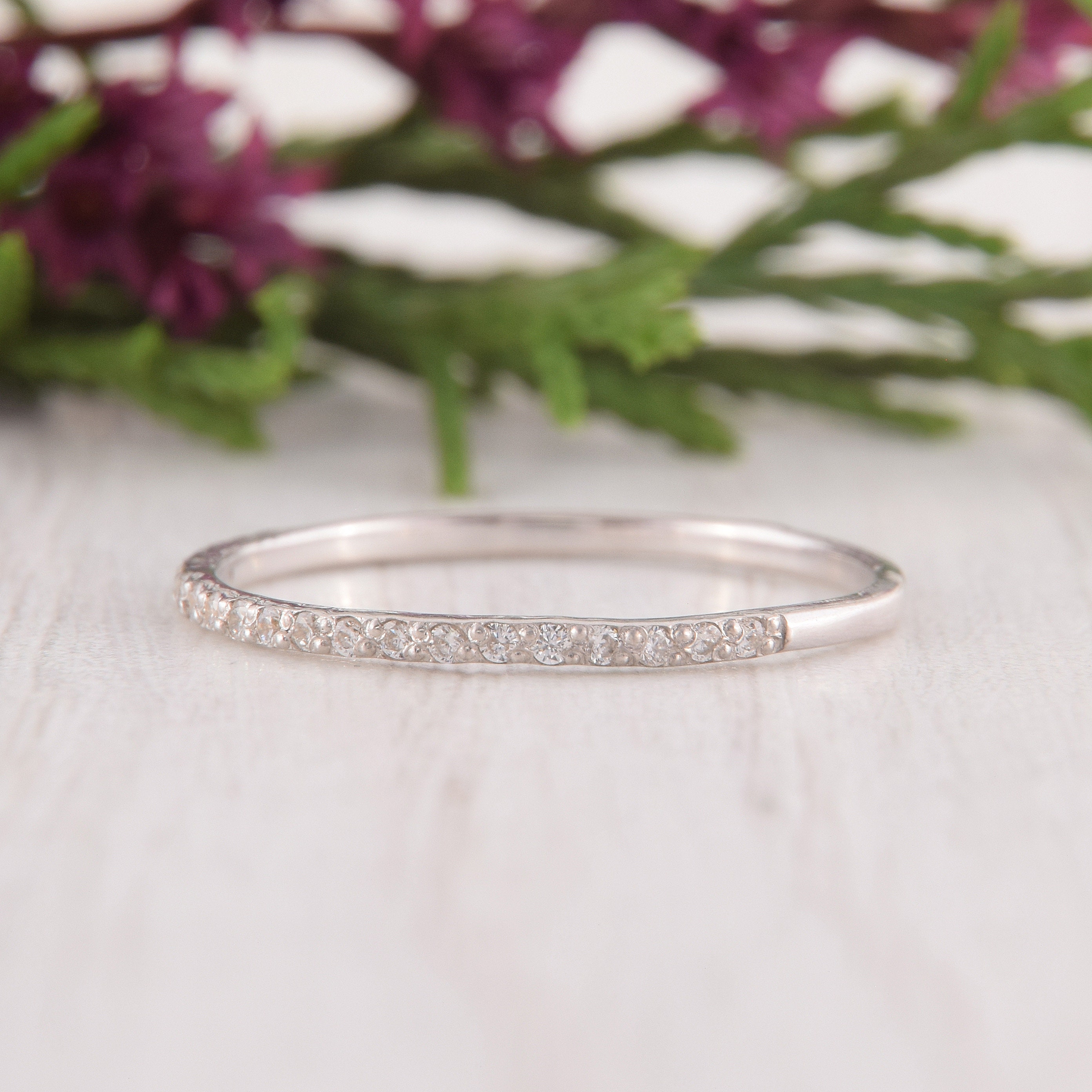 Womens Minimalist Wedding Band Dainty Wedding Band Eternity | Etsy