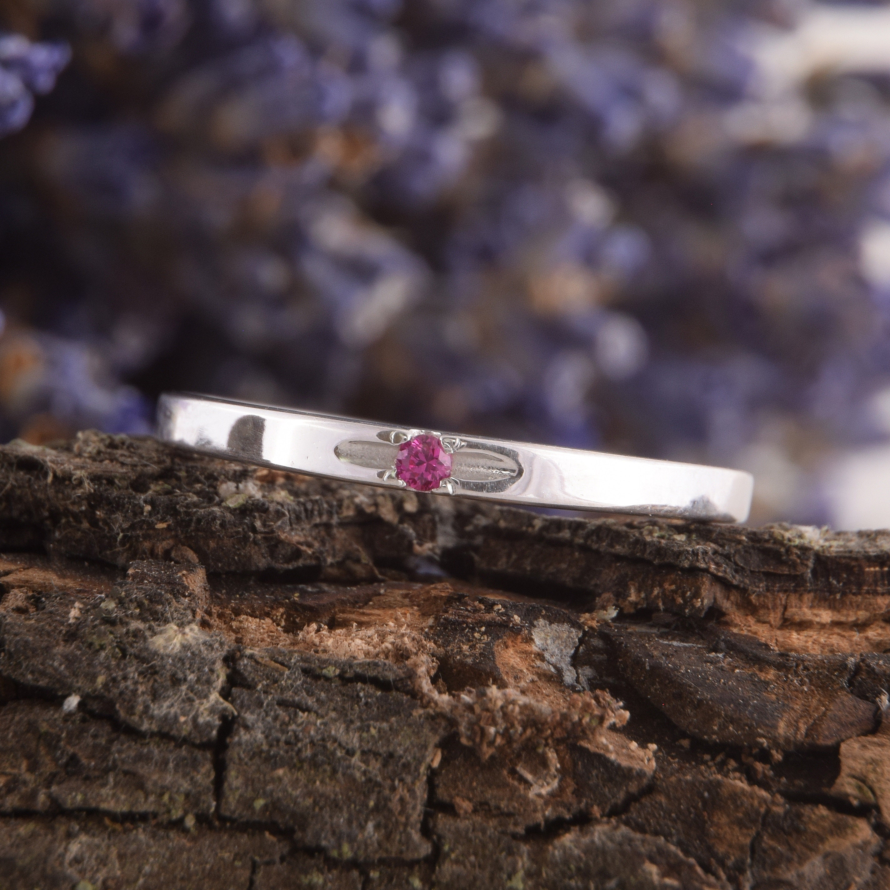 Womens Minimalist Ruby Ring Small Ring Delicate Ring | Etsy