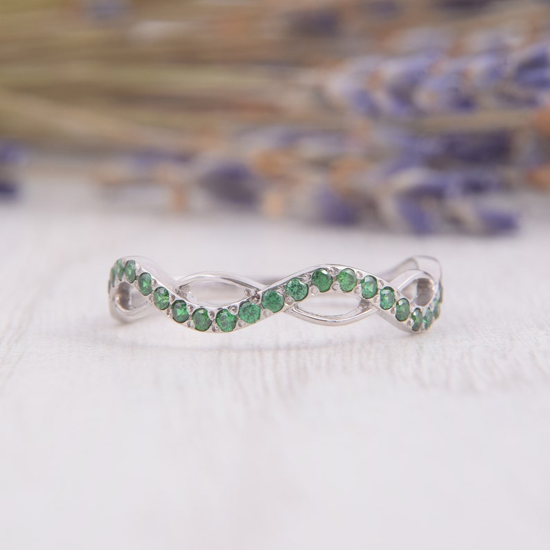 Eternity Wedding Ring Eternity Wedding Band Emerald Wedding - Etsy