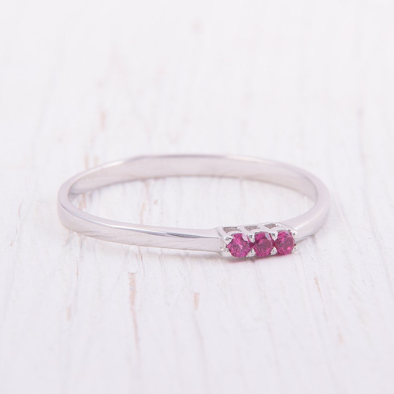 Small Minimalist Ruby Ring Delicate Ruby Ring Dainty Ruby - Etsy