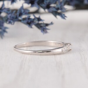 Dainty Silver Promise Ring for Her, Unique Womens Promise Ring, Small ...