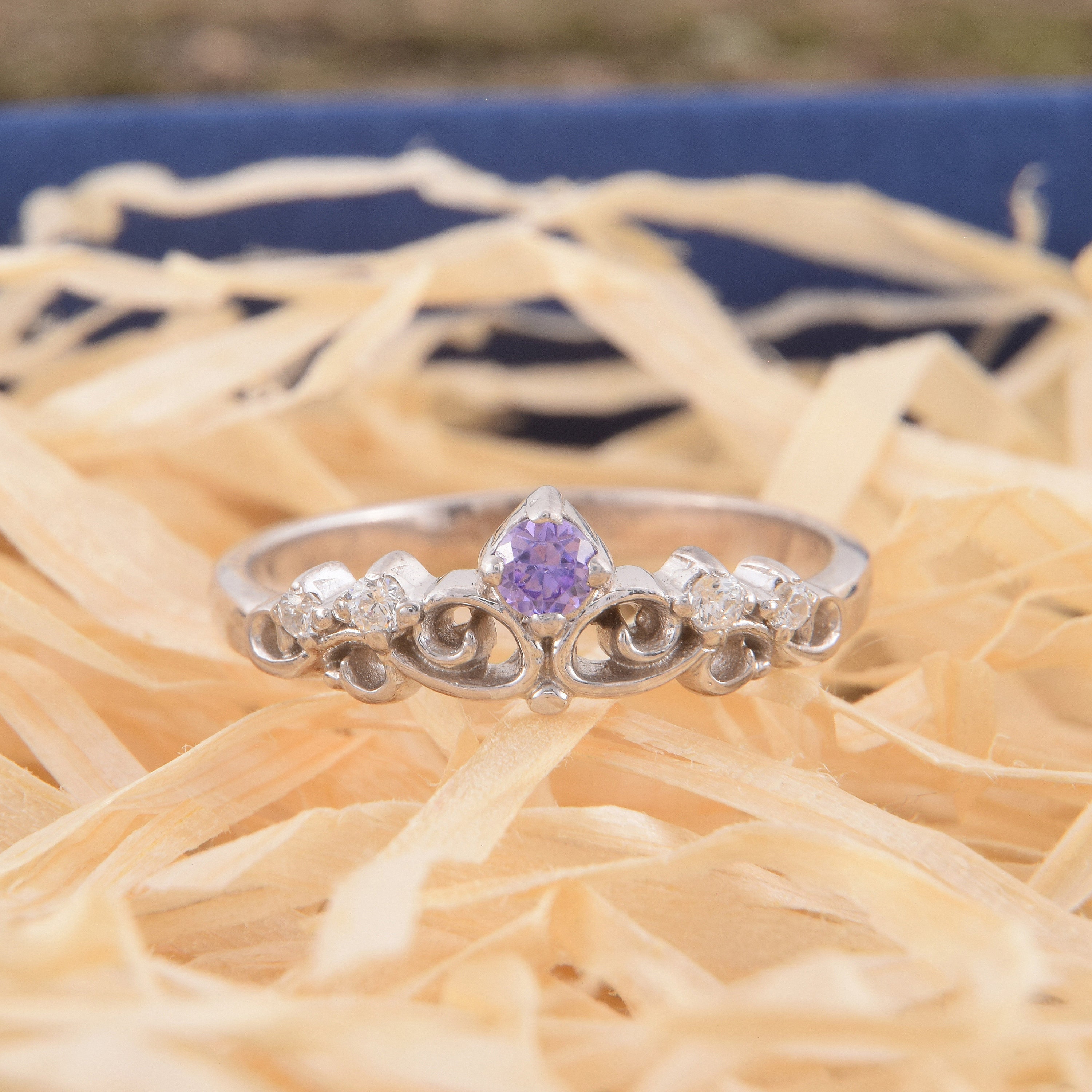 Amethyst ring Art deco ring Antique ring Tiara ring Crown | Etsy