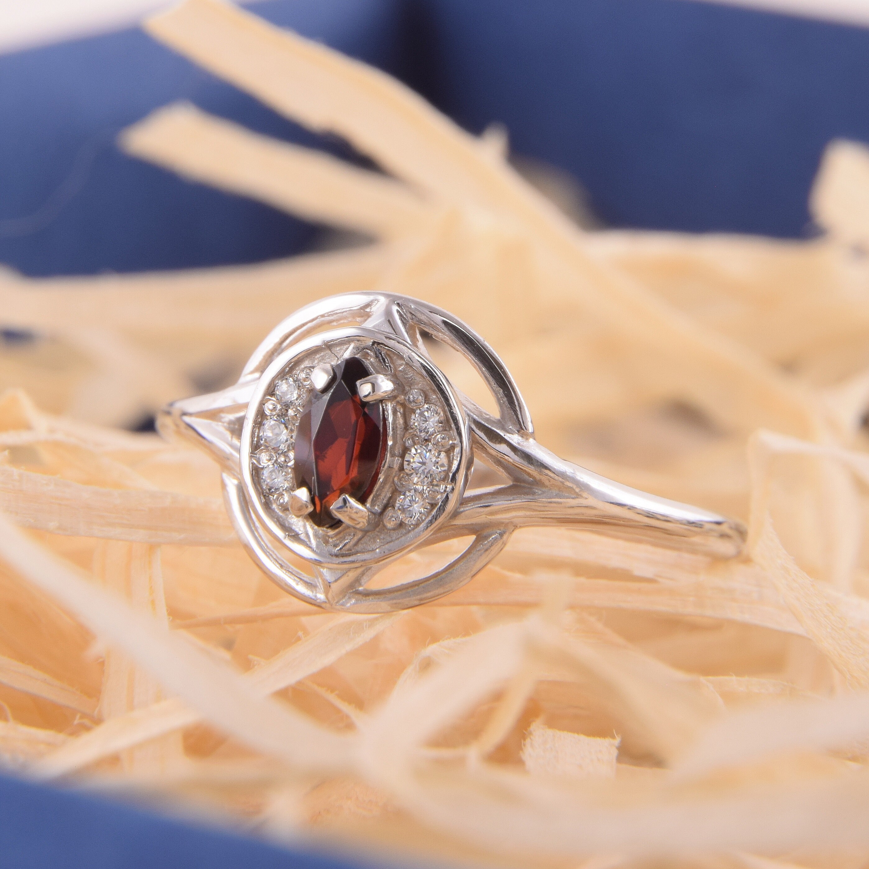 Garnet Silver Ring Womens Garnet Ring Garnet Promise Ring - Etsy