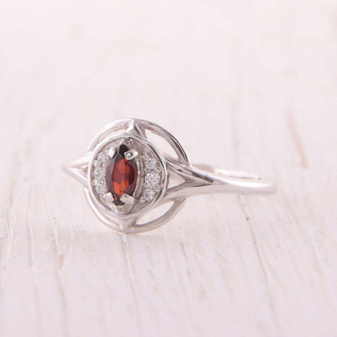 Garnet Silver Ring Womens Garnet Ring Garnet Promise Ring - Etsy
