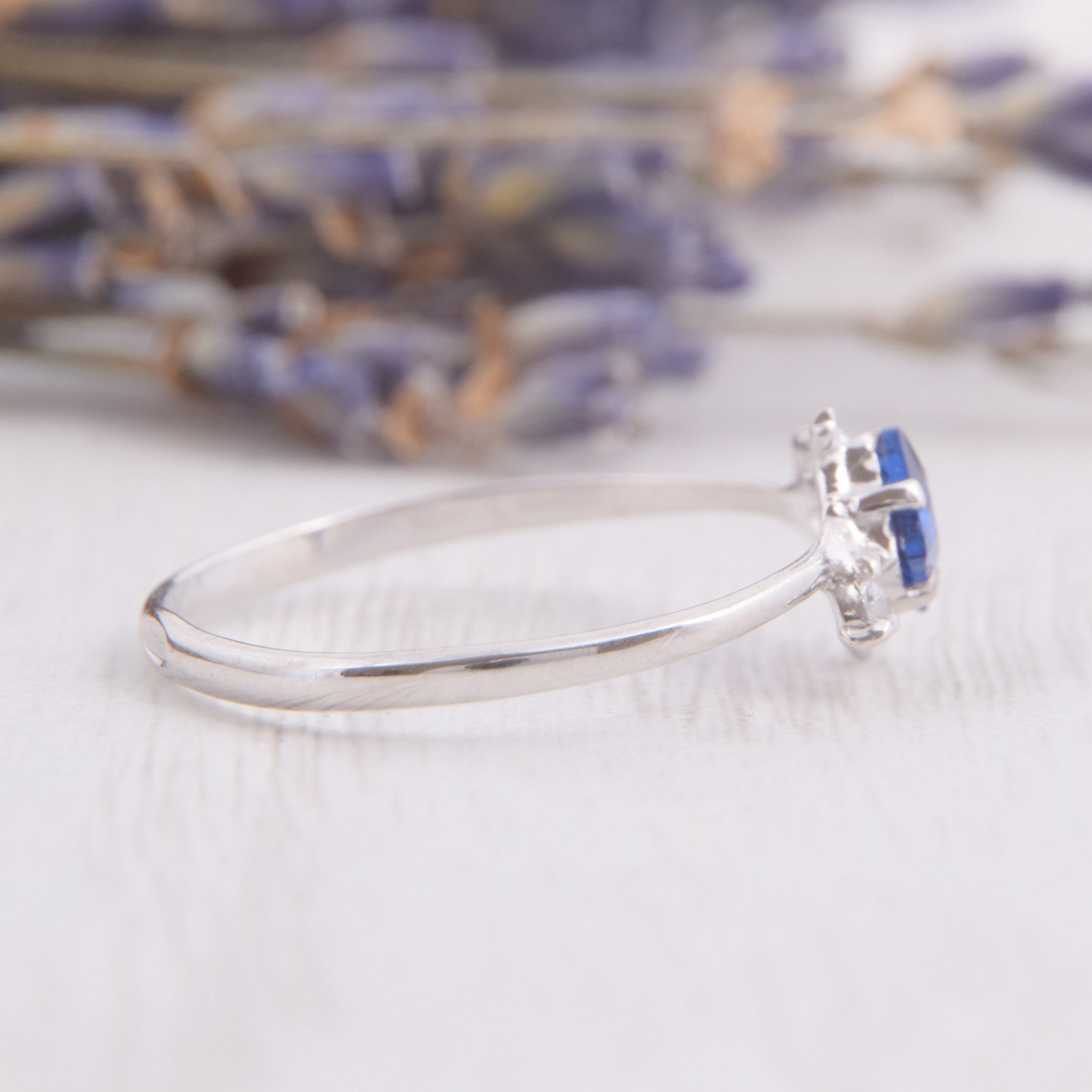 Womens Sapphire Promise Ring Blue Sapphire Silver Ring - Etsy