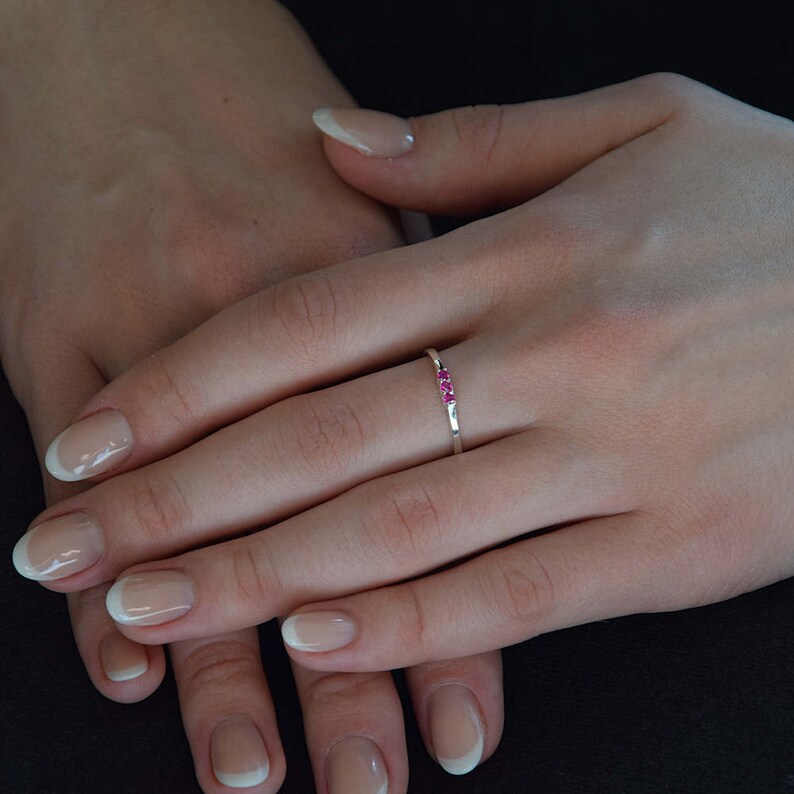 Small Minimalist Ruby Ring Delicate Ruby Ring Dainty Ruby - Etsy