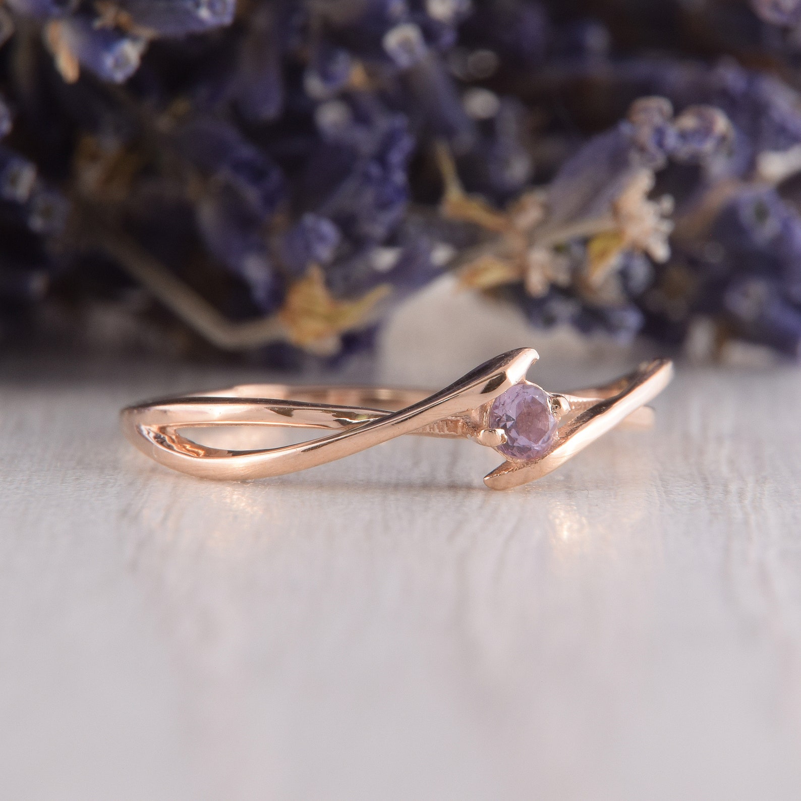 Unique Amethyst Promise Ring Womens Gold Promise Ring Art | Etsy
