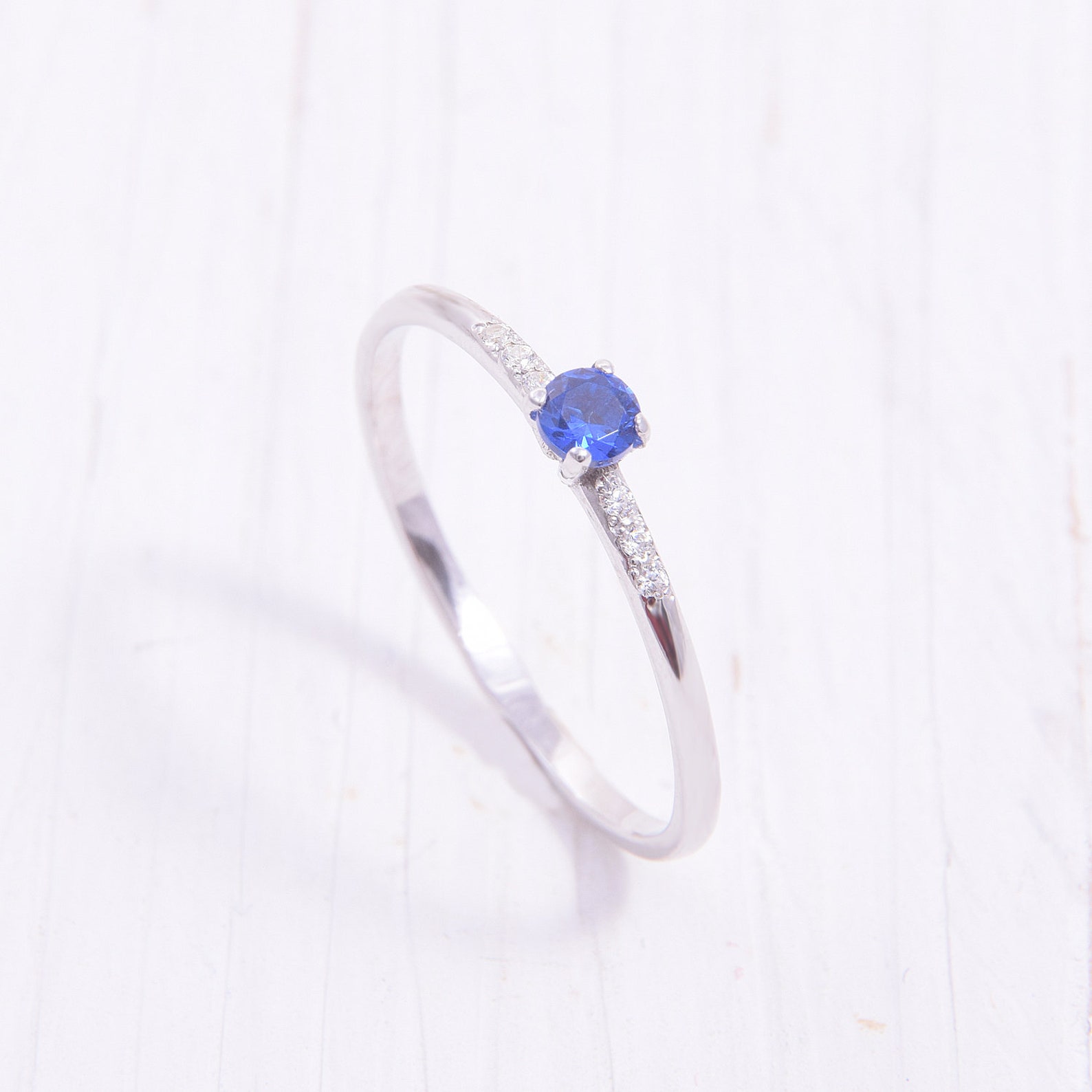 Dainty Sapphire Promise Ring Womens Sapphire Ring Silver - Etsy