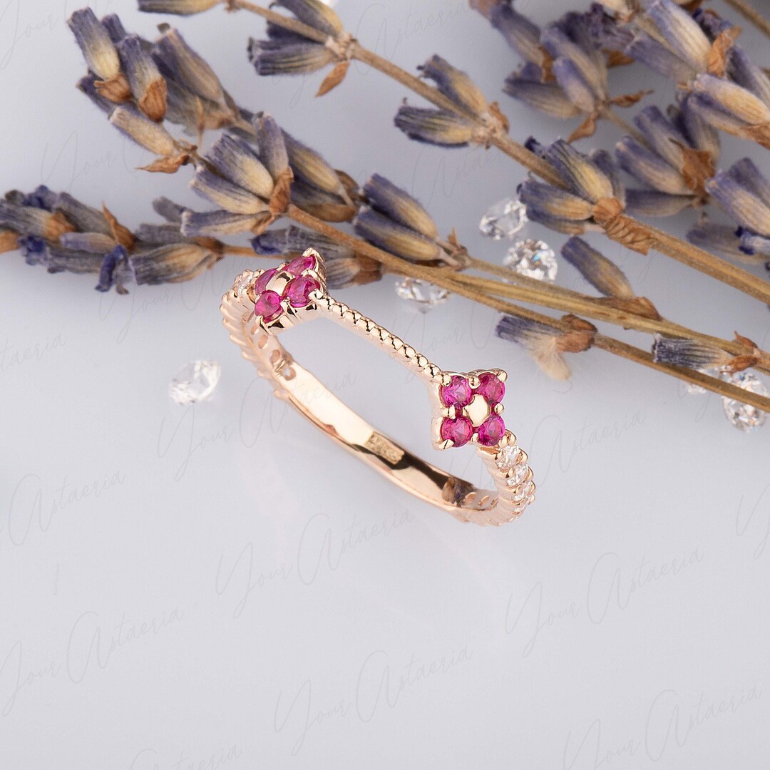 Minimalist Ring, Dainty Ring, Ruby Ring, Gold Ruby Ring, Ruby Wedding ...