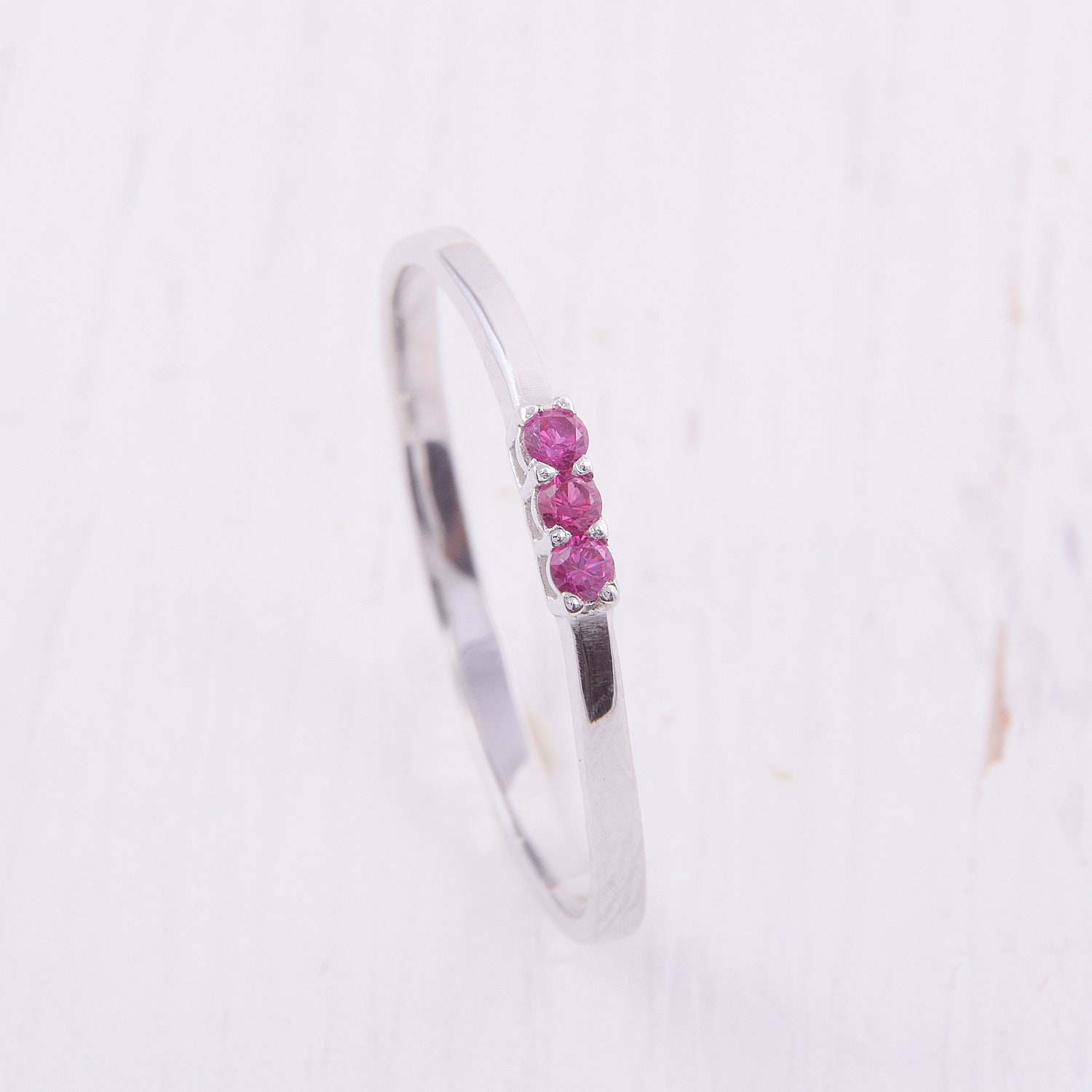 Small Minimalist Ruby Ring Delicate Ruby Ring Dainty Ruby | Etsy