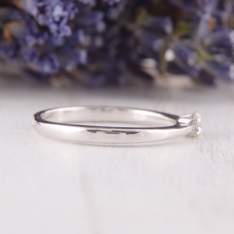 Minimalist Ring, Tiny Ring, Small Ring, Cz Ring Silver, White Stone ...
