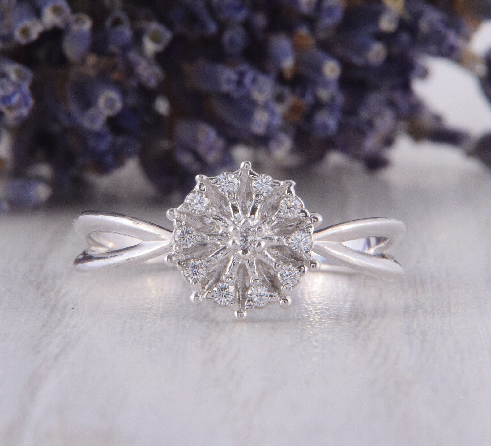 Unique Womens Flower Ring Silver Flower Ring Art Nouveau - Etsy