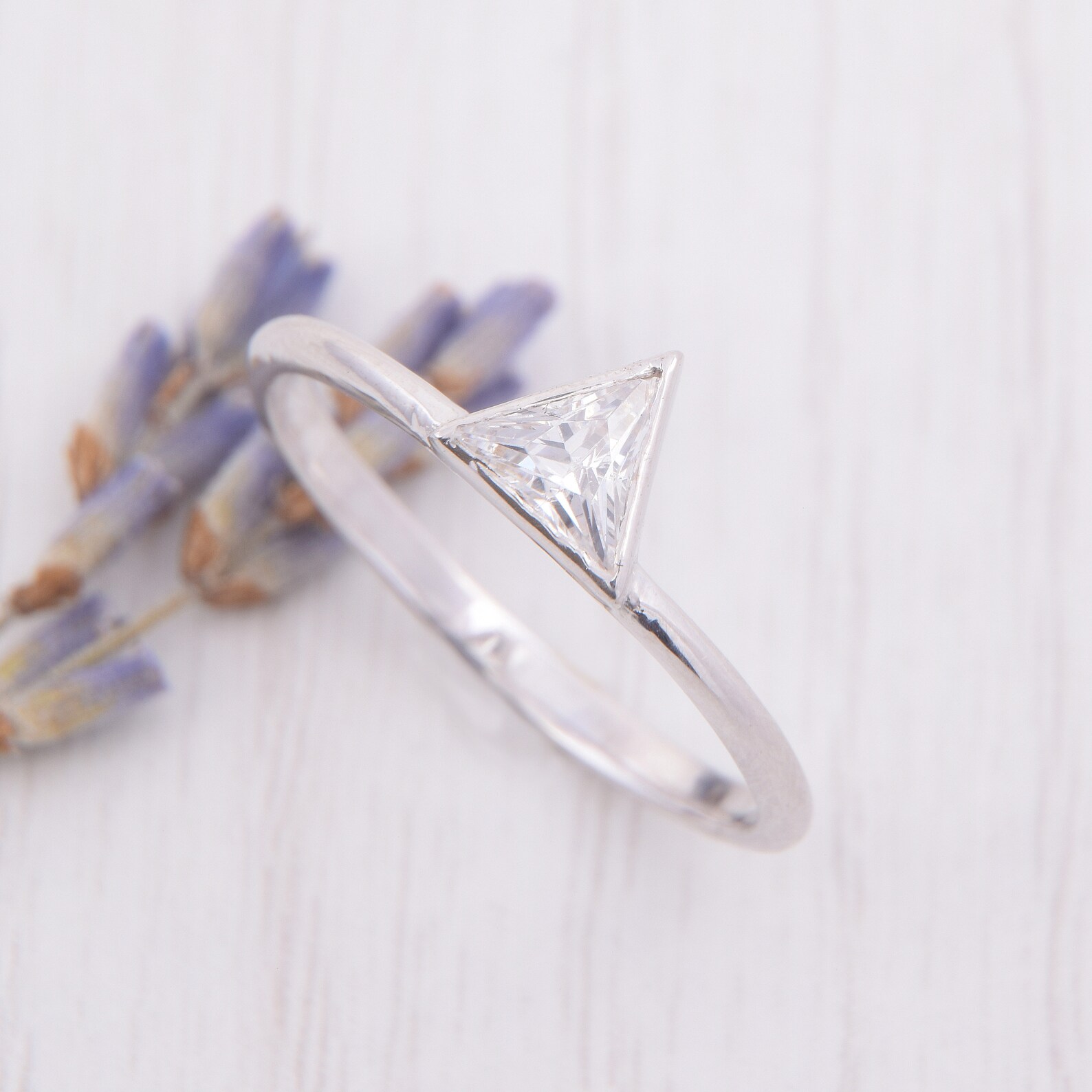 Unique Womens Promise Ring Triangle Ring Simple Dainty - Etsy