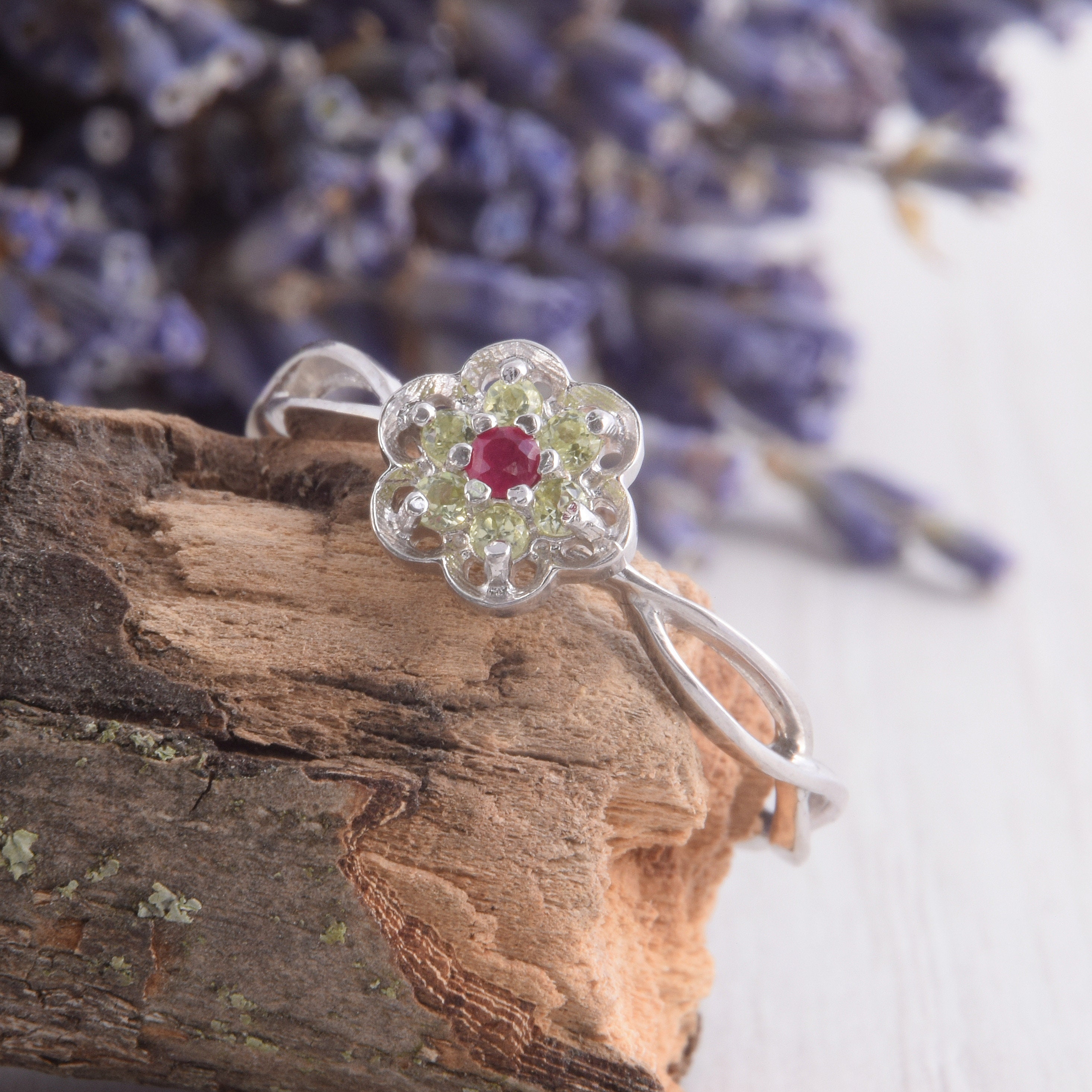 Small & dainty flower promise ring for her Delicate womens | Etsy