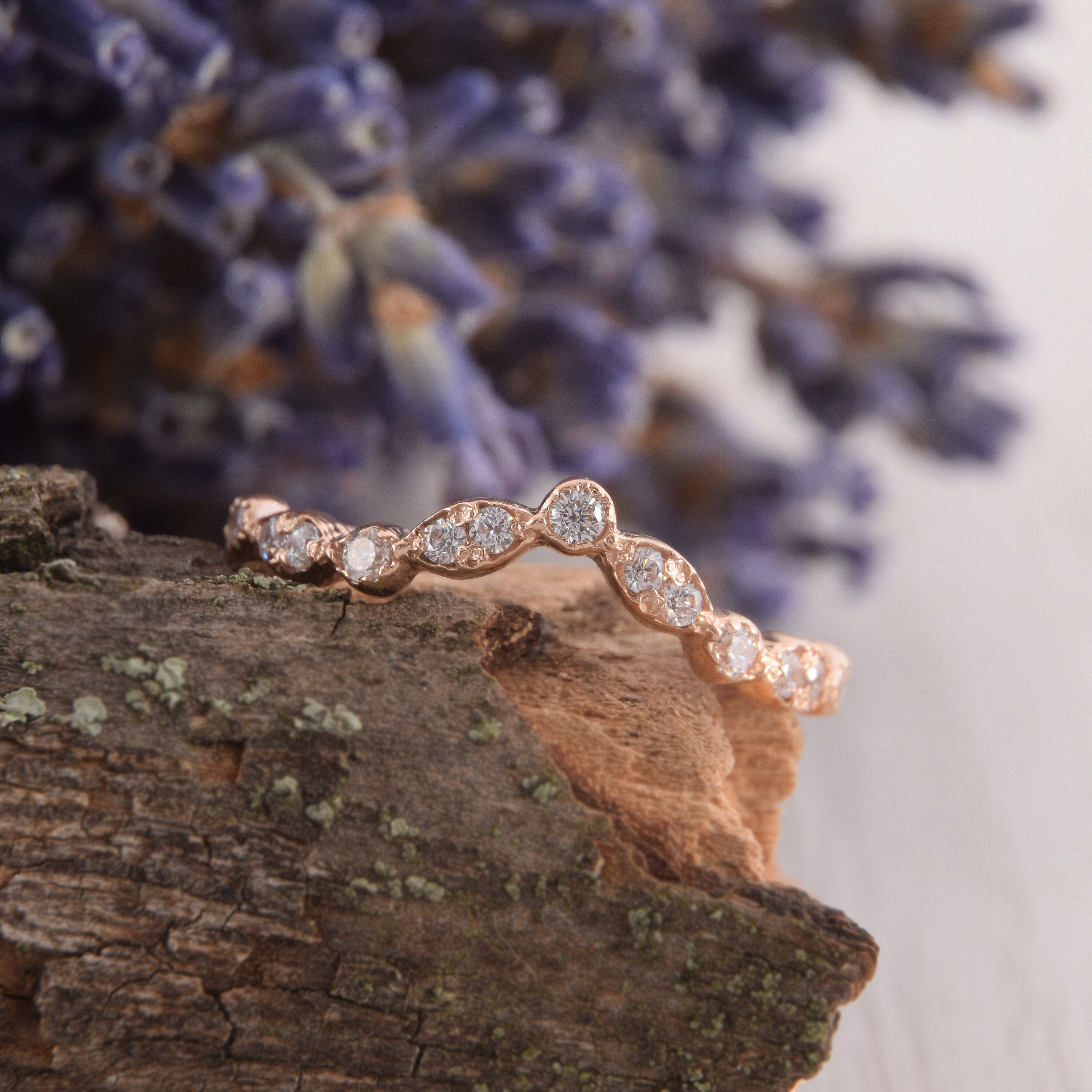 Women wedding band Art deco ring Rose gold ring Wedding | Etsy