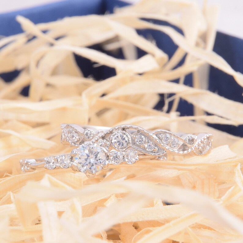 Art Deco Rings, Art Deco Wedding Set, Wedding Rings Set, Antique Rings ...