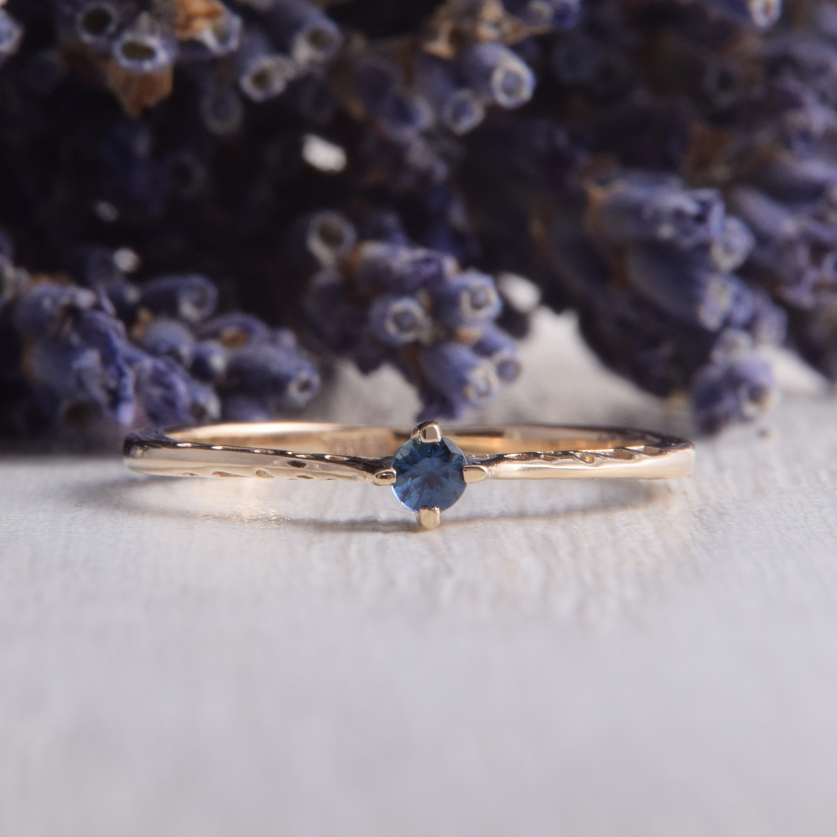 Womens dainty sapphire promise ring Small gold sapphire ring | Etsy