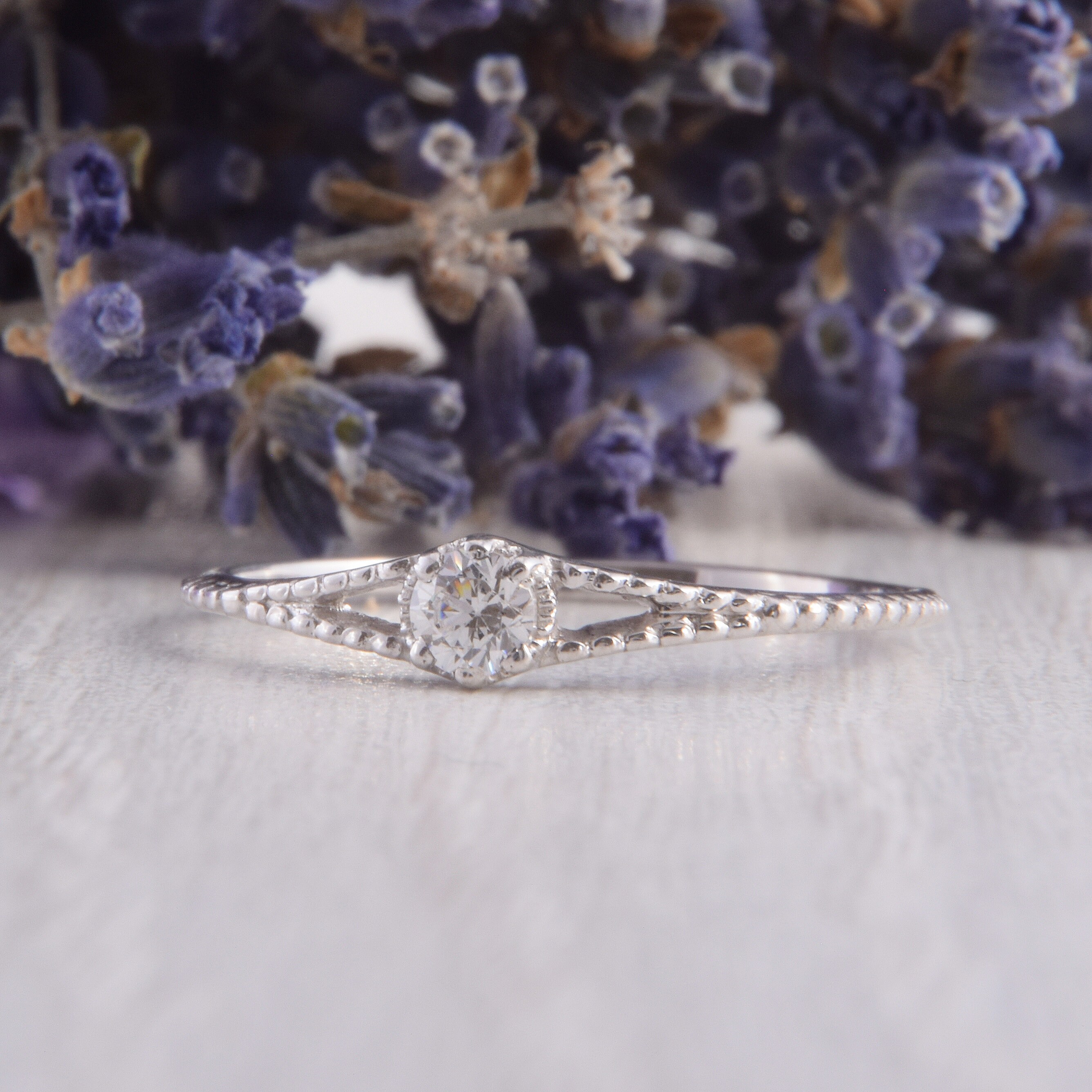 Minimalist Sterling Silver Promise Ring for Her Delicate | Etsy