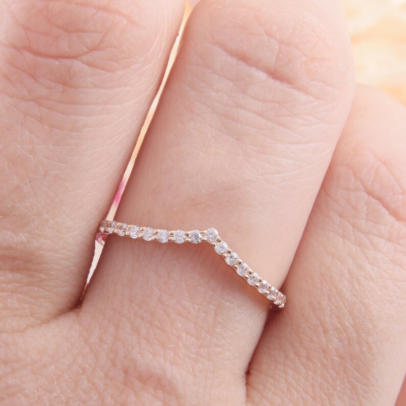 Womens Simple Minimalist Gold Curved Wedding Band Simple | Etsy