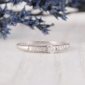 Dainty Silver Promise Ring for Her Unique Womens Promise - Etsy