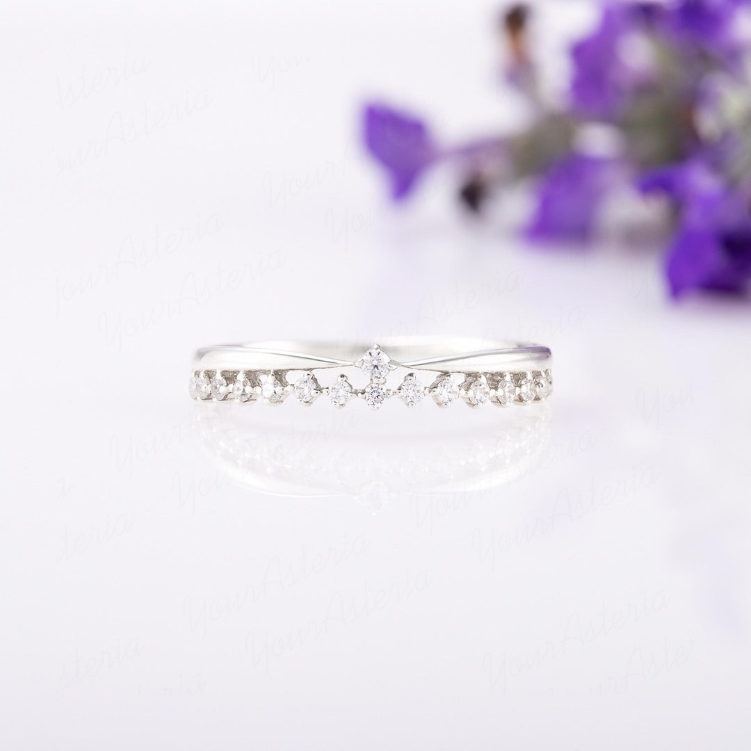 Vintage Style Victorian Sterling Silver Women Crown Wedding Ring ...