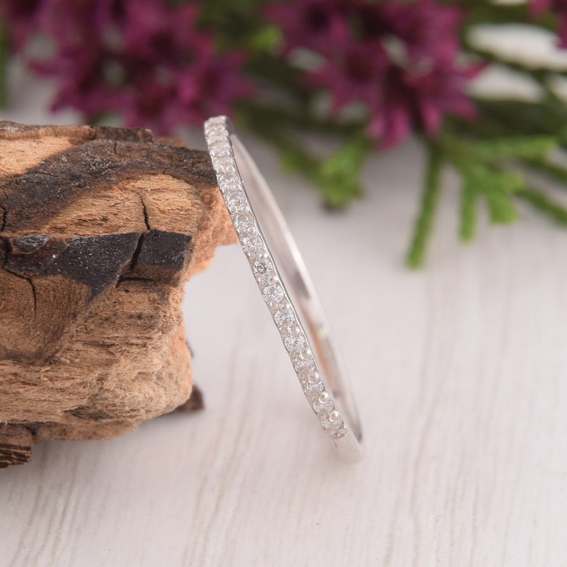 Womens Minimalist Wedding Band Dainty Wedding Band Eternity | Etsy