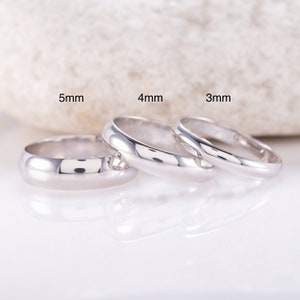 Simple Classic Plain Wedding Band for Him Her, Women 925 Sterling ...