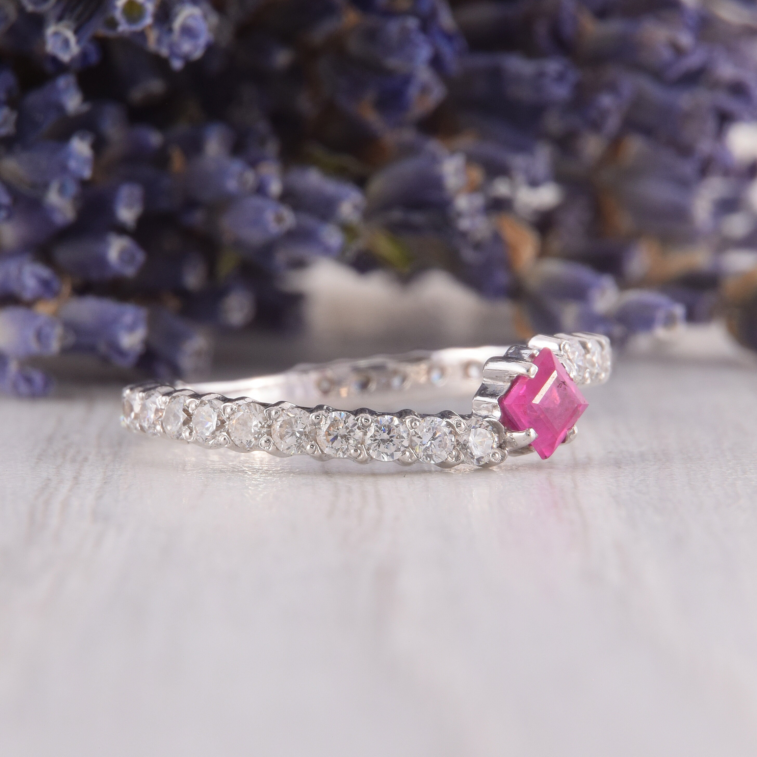 Small Ruby Promise Ring Minimalist Ring Dainty Promise Ring | Etsy