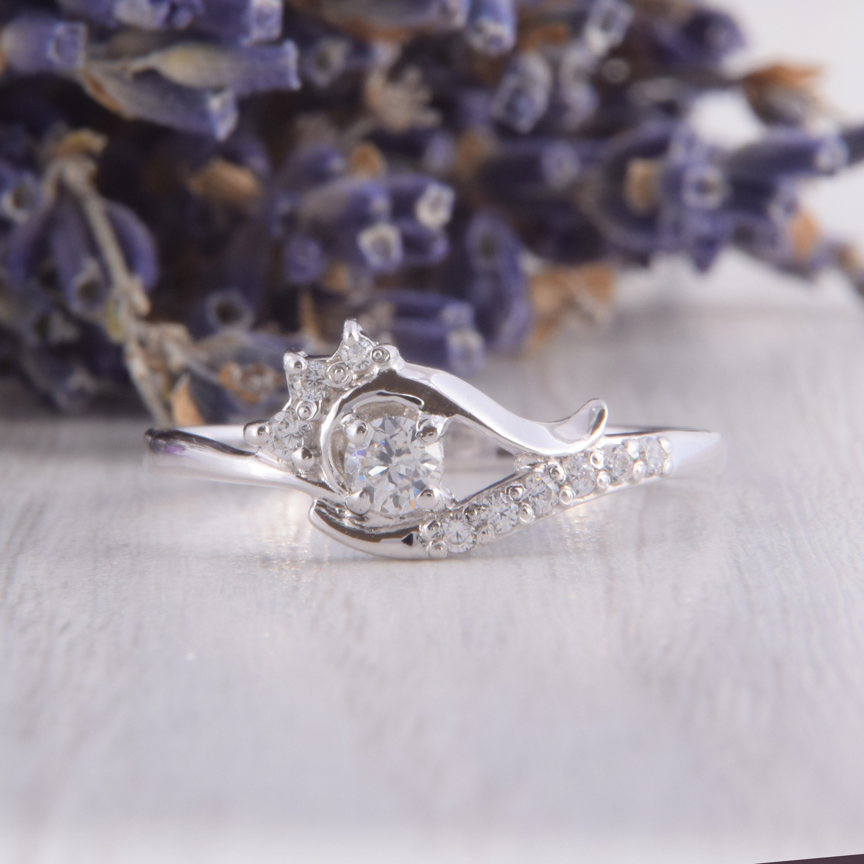 Womens Simple Promise Ring Dainty Silver Ring Unique Promise | Etsy