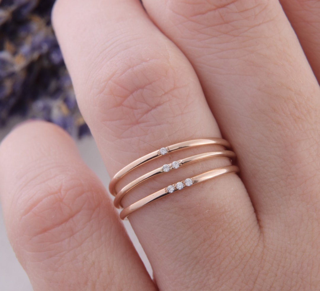 14k Solid Gold Womens Small & Simple Wedding Band, Custom Wedding Band ...
