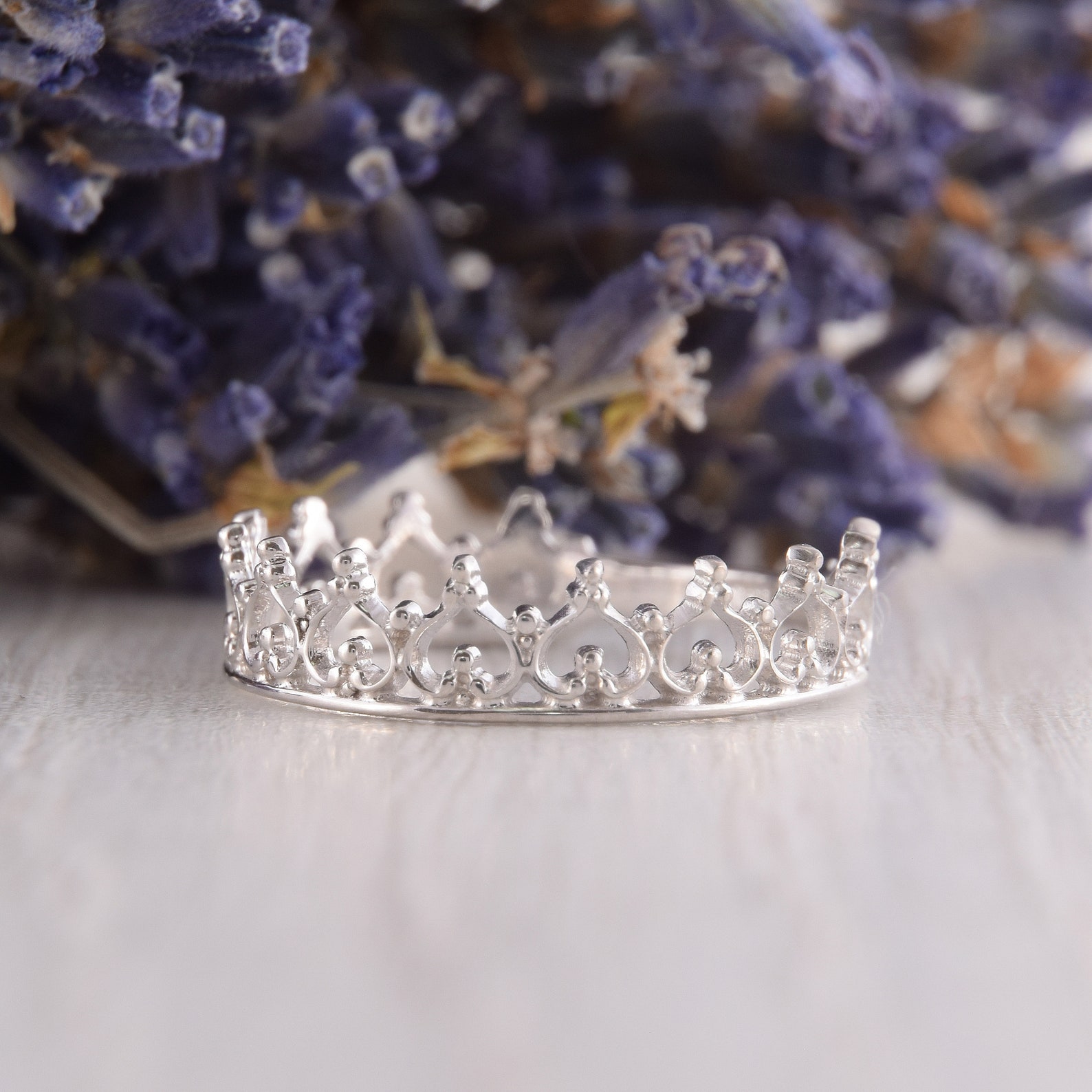 Crown Wedding Band Womens Crown Ring Unique Crown Ring - Etsy