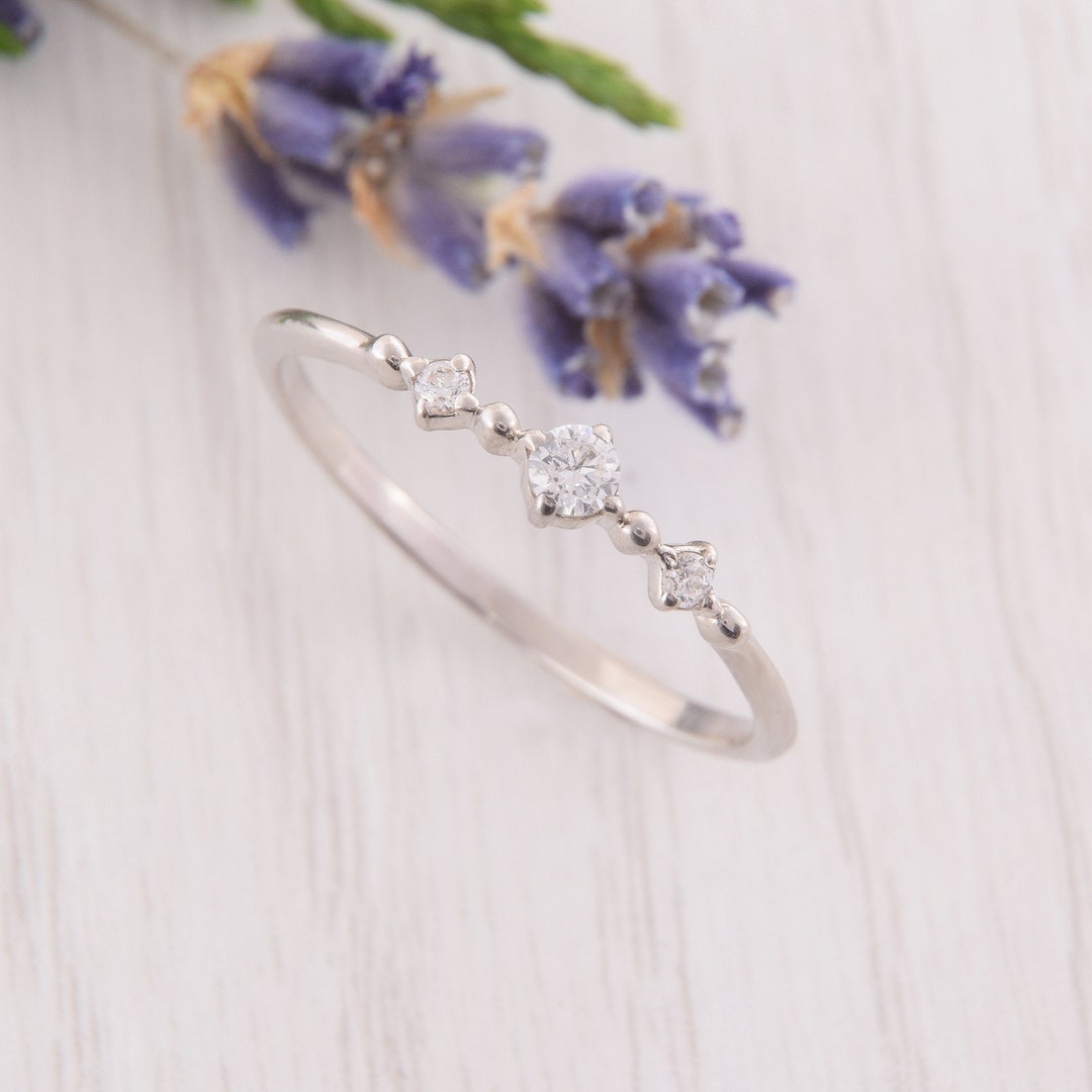 Small Minimalist Womens Silver Ring, Unique Womens Silver Promise Ring ...