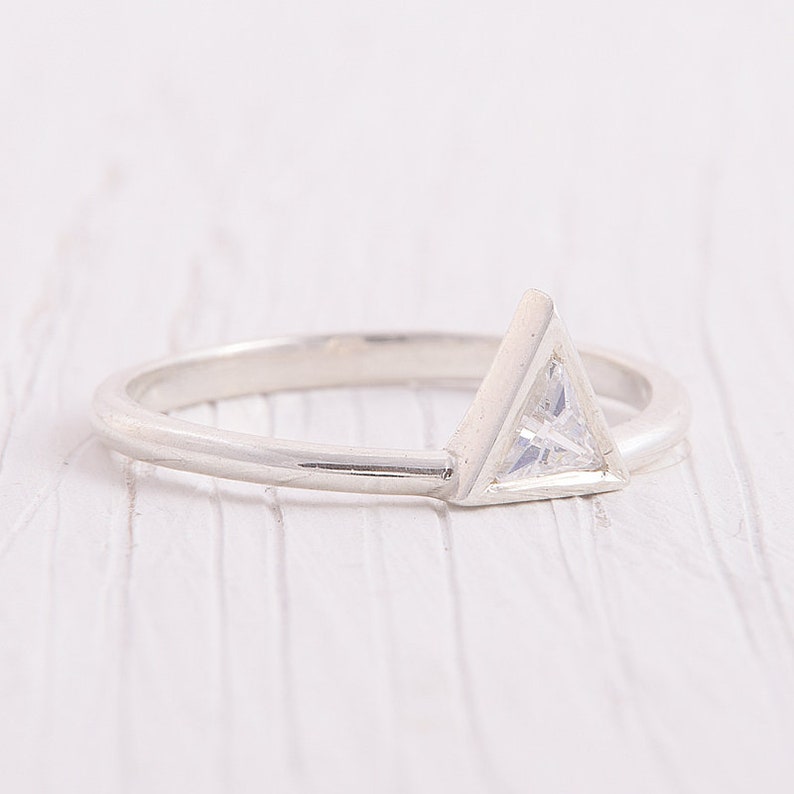 Unique Womens Promise Ring Triangle Ring Simple Dainty | Etsy
