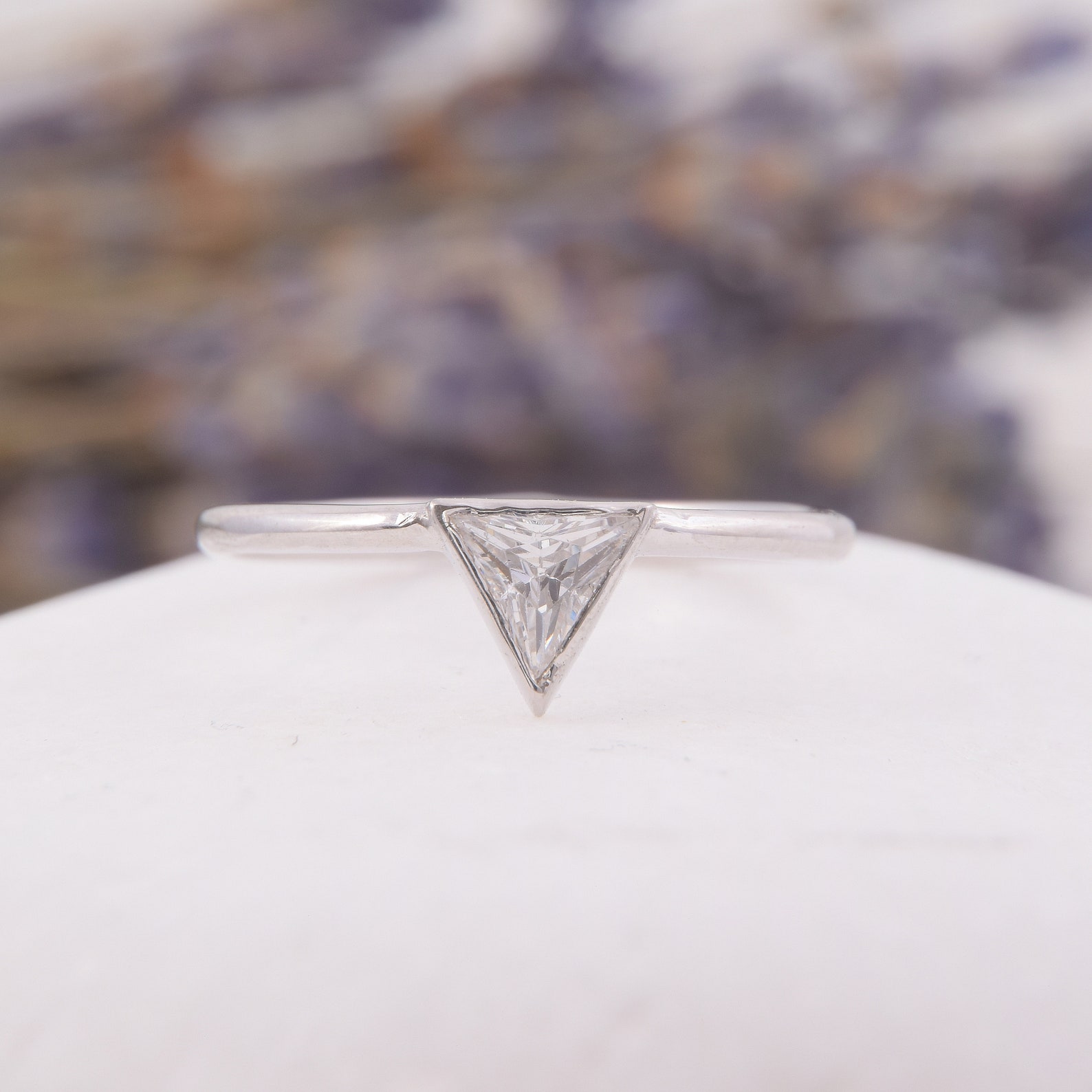 Unique Womens Promise Ring Triangle Ring Simple Dainty - Etsy