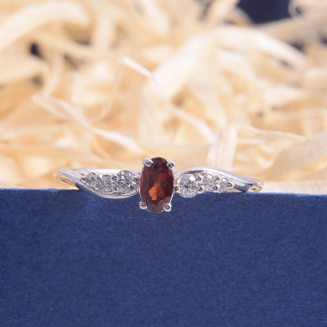Womens Garnet Promise Ring Silver Garnet Ring Dainty Promise | Etsy