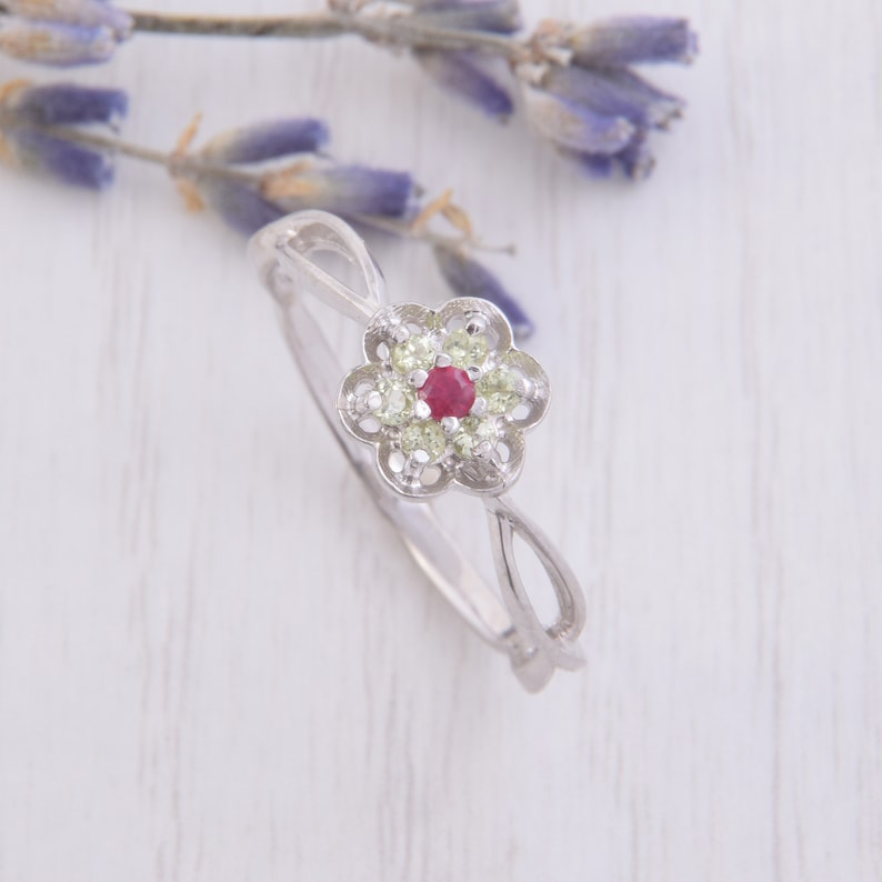 Small & Dainty Flower Promise Ring for Her Delicate Womens - Etsy